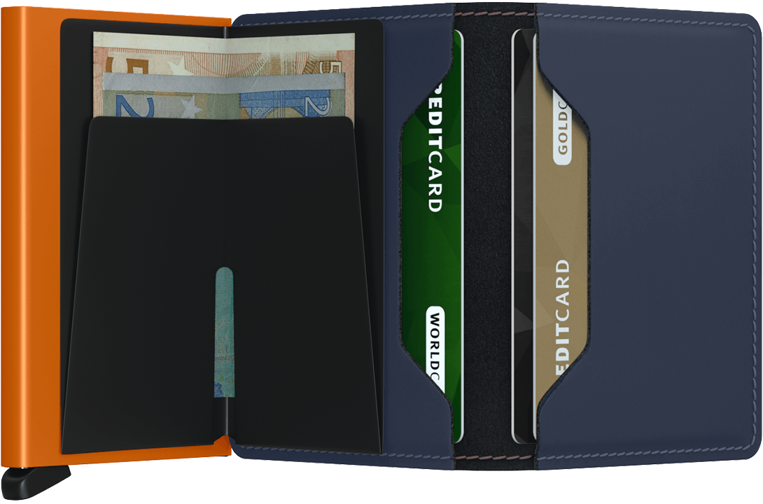 Secrid Slimwallet Matte Nightblue & Orange