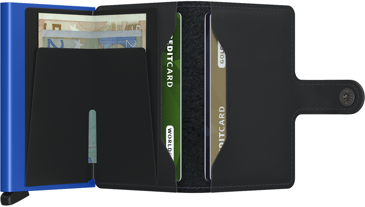 Secrid Miniwallet Matte Black & Blue - US