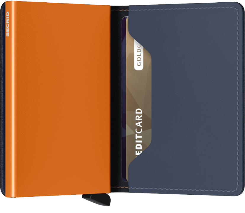 Secrid Slimwallet Matte Nightblue & Orange